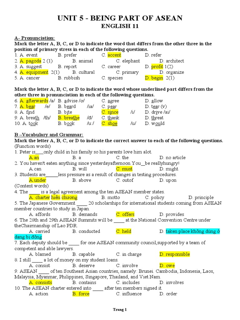 Understanding ASEAN: An Analysis of an English Exam on ASEAN Knowledge ...