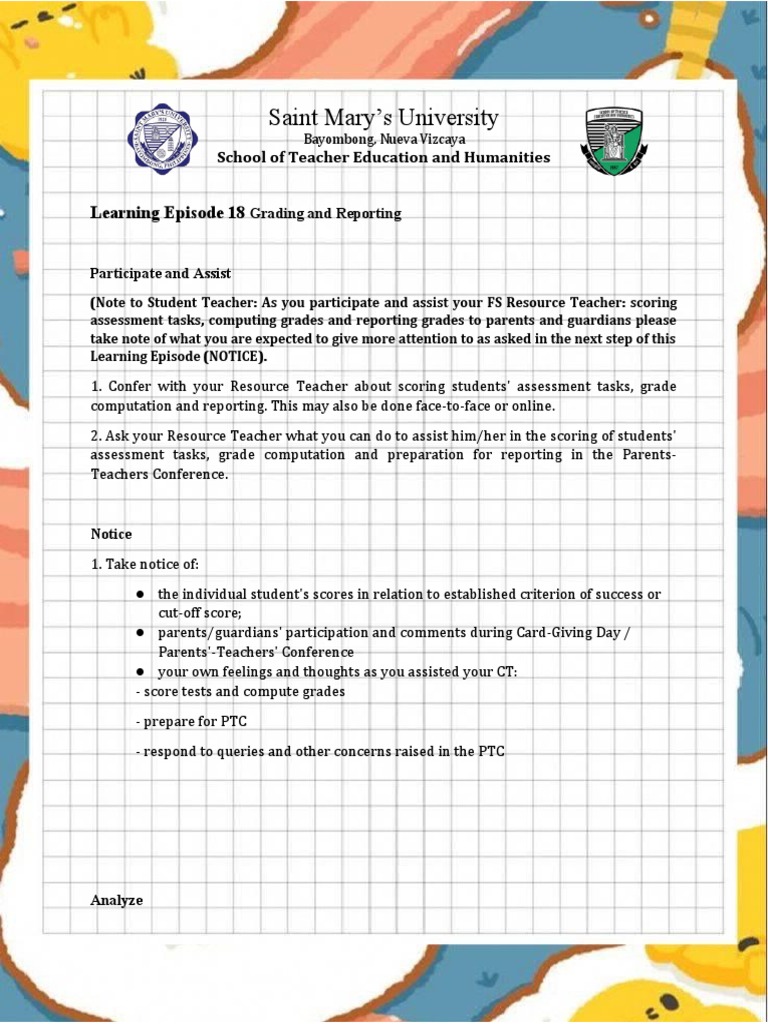 Saint Mary's University: Learning Episode 18 | PDF | Behavior Modification | Learning