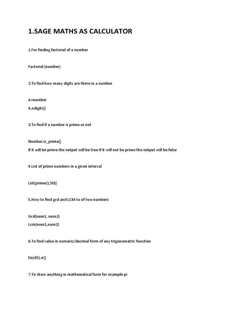 Sage Maths as Calculator | PDF | Matrix (Mathematics) | Eigenvalues And ...