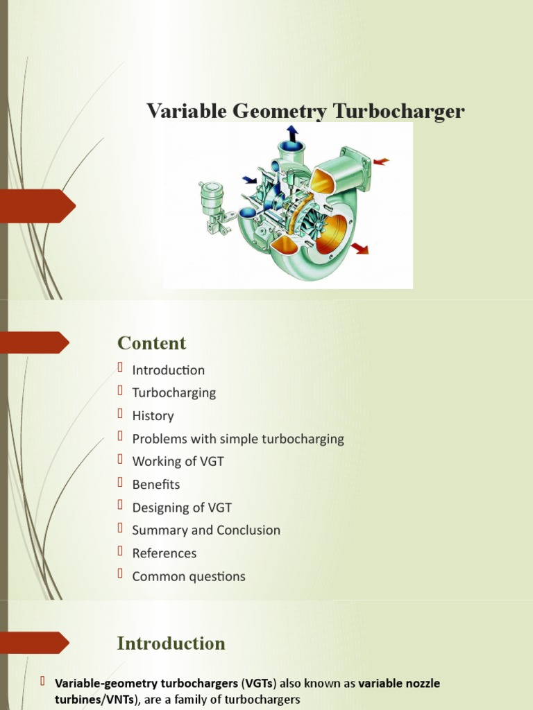 Variable Geometry Turbocharger | PDF | Turbocharger | Gases