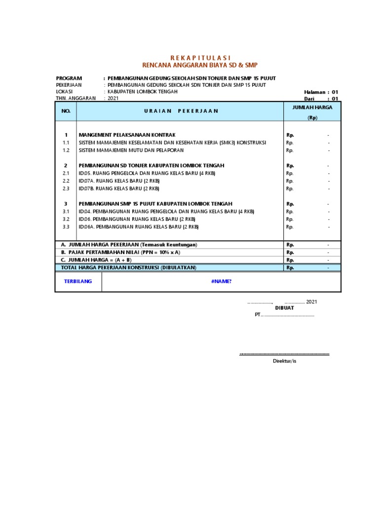 Rekap Rab SD SMP | PDF