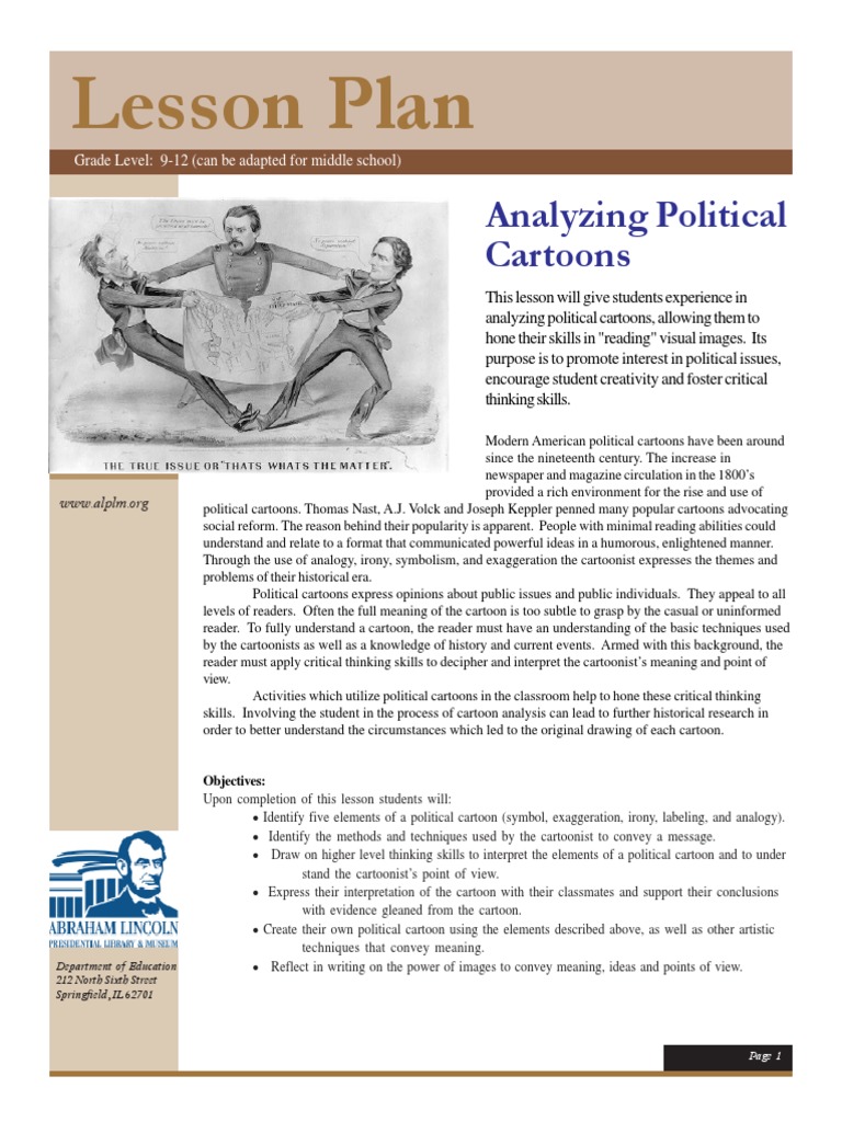 Analyzing Political Cartoons | PDF | System | Drawing