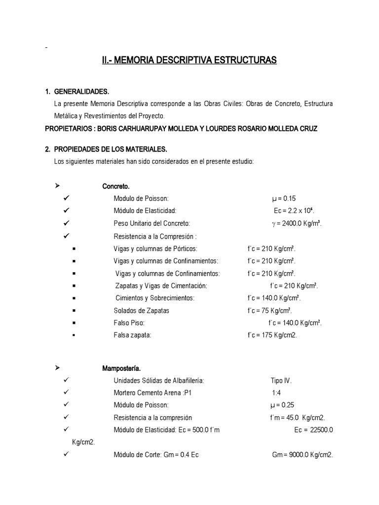 M.D Estructuras Boris | PDF | Fundación (Ingeniería) | Hormigón
