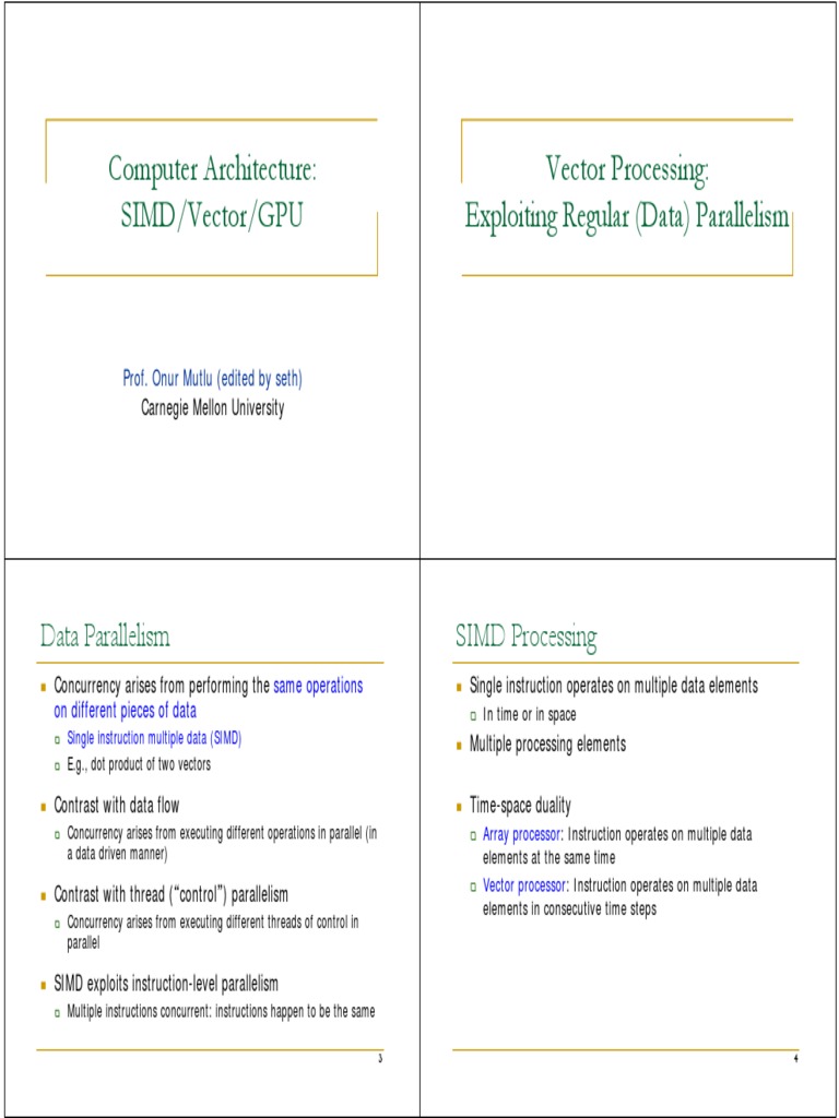 Computer Architecture Simd Vector Gpu | PDF | Parallel Computing | Central Processing Unit