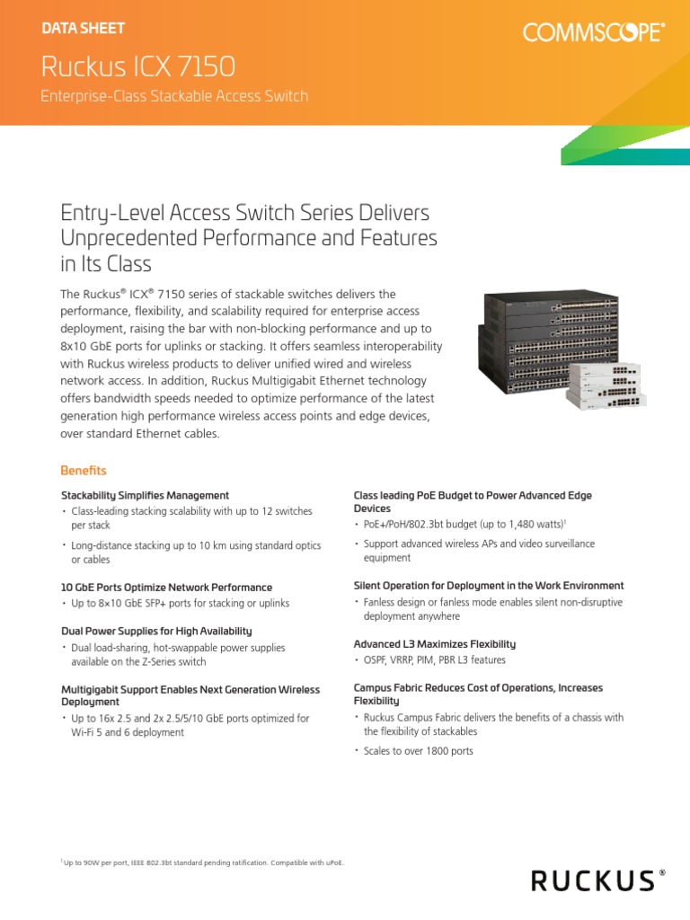 Ruckus ICX 7150 Switch | PDF | Network Switch | Computer Network