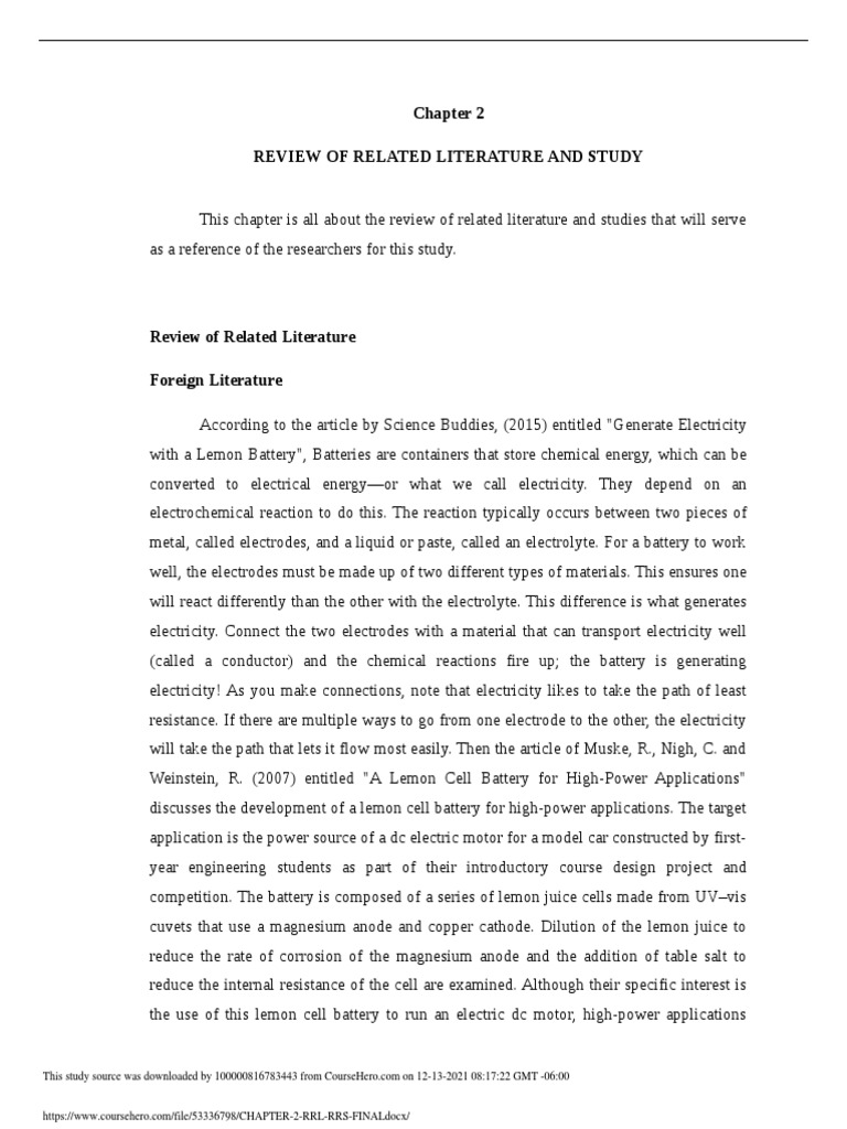 Review of Related Literature and Study | PDF | Electrochemistry ...