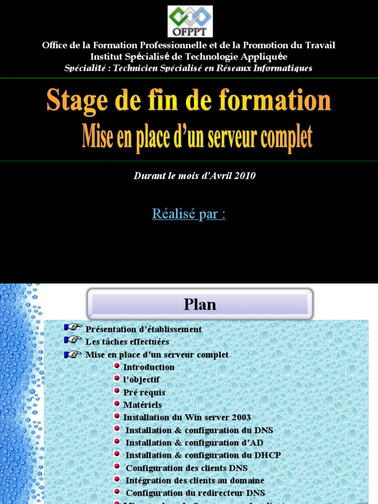 Rapport de Stage - Réseaux Informatique | PDF | Active Directory ...