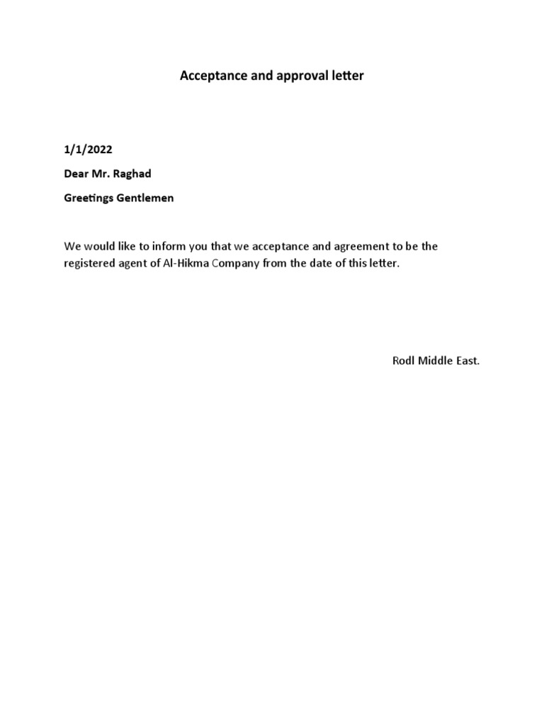 Acceptance and Approval Letter | PDF