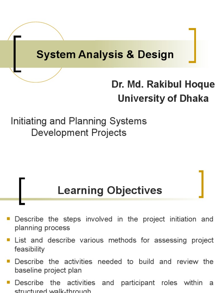 System Analysis & Design: Dr. Md. Rakibul Hoque University of Dhaka | PDF | Net Present Value ...