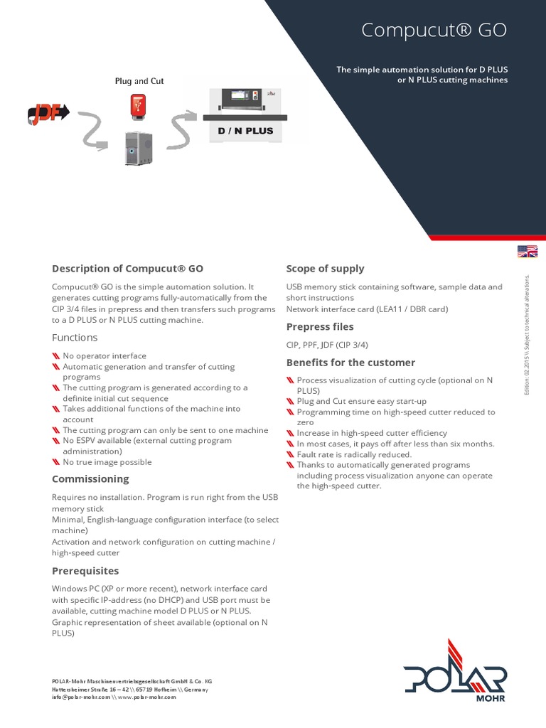 POLAR Compucut Productsheet | PDF | Usb Flash Drive | Usb