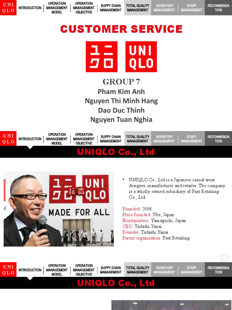 Group 7 Uniqlo | PDF | Supply Chain | Inventory