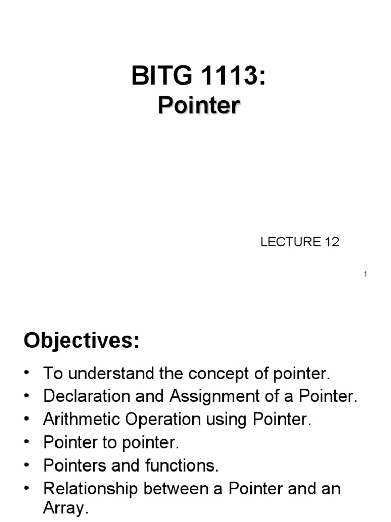 C++ Pointer | Download Free PDF | Pointer (Computer Programming) | Array Data Structure