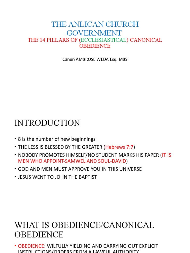 Principles of Canonical Obedience Book | PDF | Anglicanism | Catholic ...