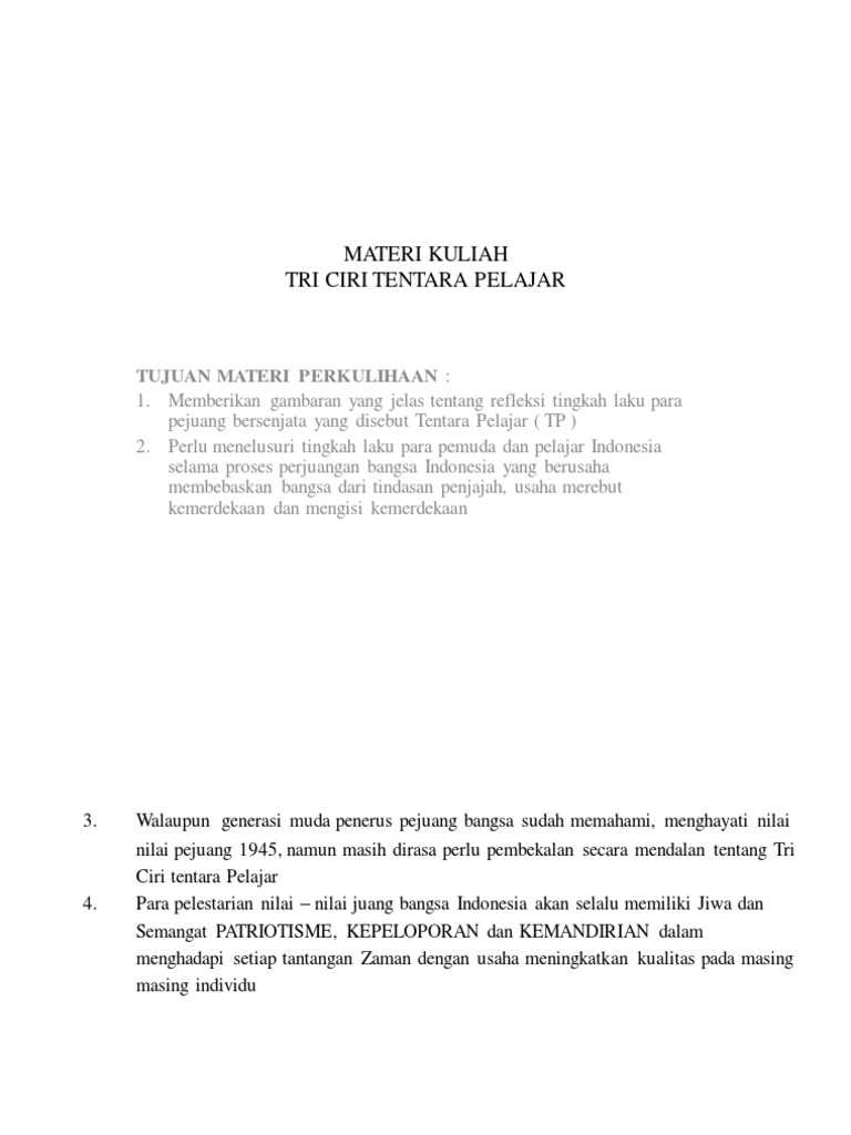 Materi Tri Ciri (I) | PDF