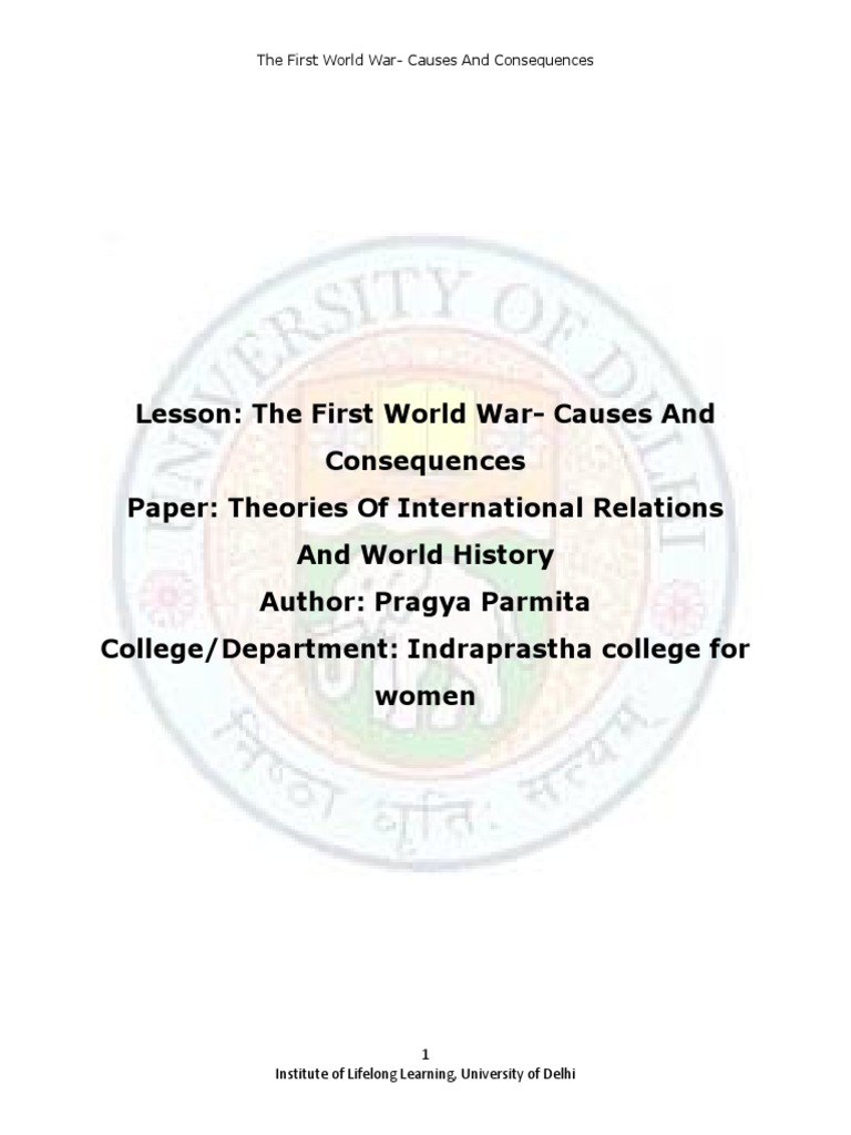 WWI: Causes and Consequences Analysis | PDF | Imperialism | World War I