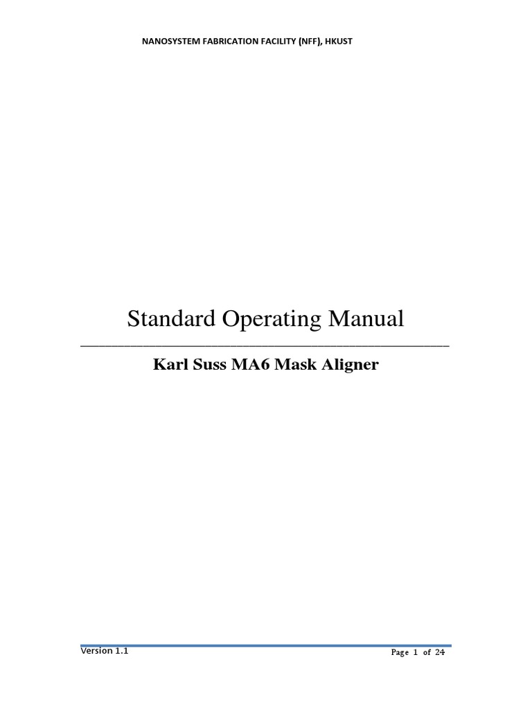 Karl Suss MA6 Mask Aligner Manual | PDF | Semiconductor Device ...