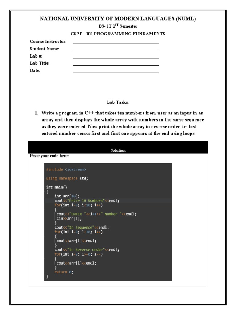 National University of Modern Languages (Numl) : Paste Your Code Here ...