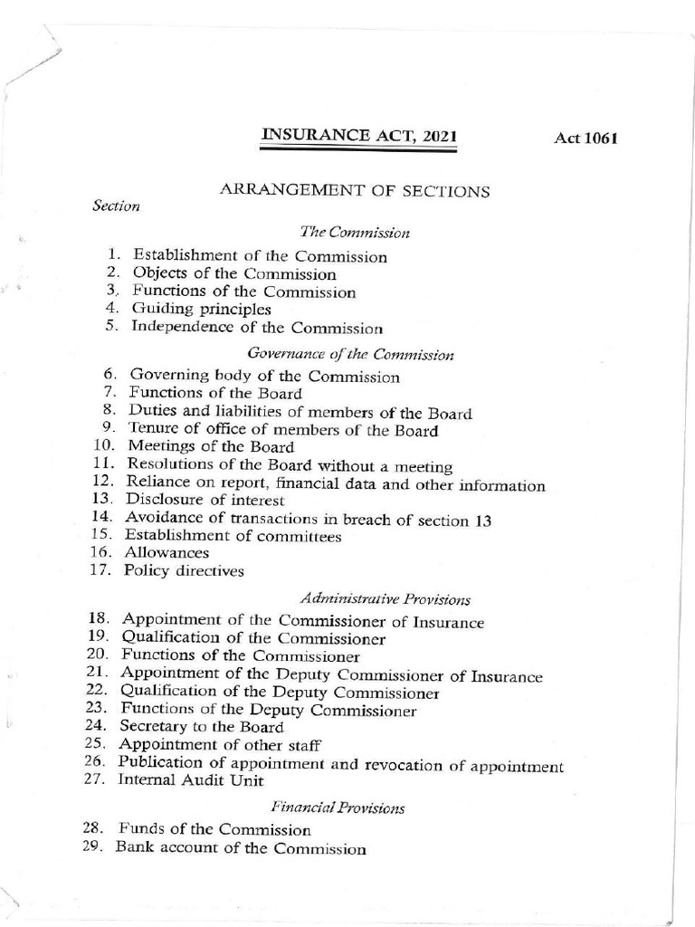 Ghana Insurance Act 2021 | PDF