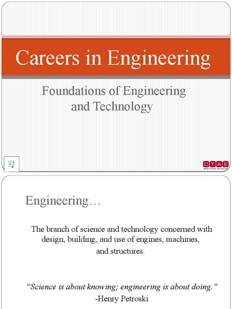 Careers in Engineering: Foundations of Engineering and Technology | PDF