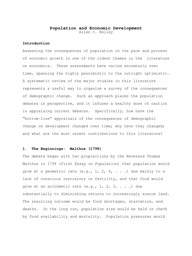 Population and Economic Development | PDF | Economic Growth | Demography