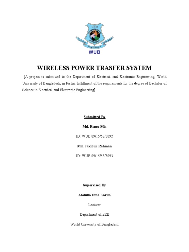 Wireless Mobile Charging System | PDF | Solar Power | Photovoltaics
