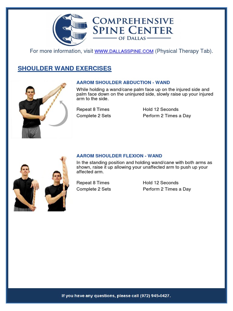Shoulder Wand Exercise Guide | PDF | Anatomical Terms Of Motion | Anatomy