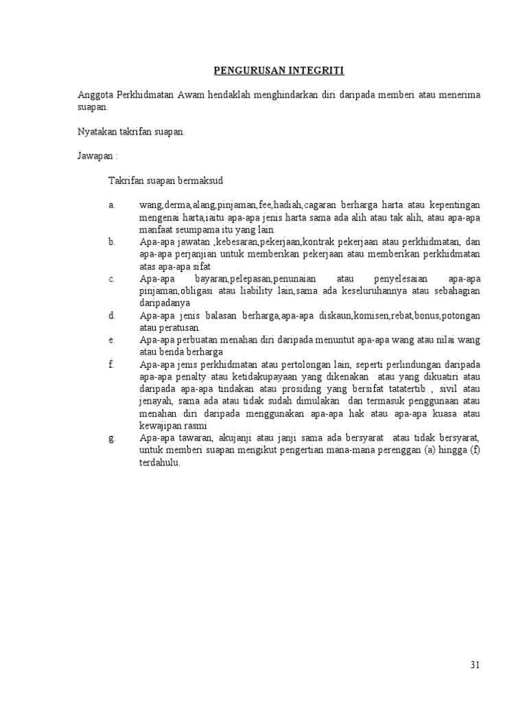 Pengurusan Integriti | PDF