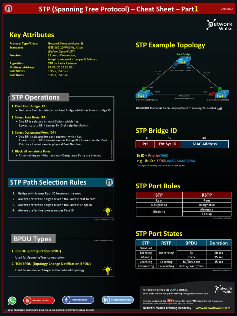 STP Notes Part 1 Cheat Sheet Network Walks | PDF