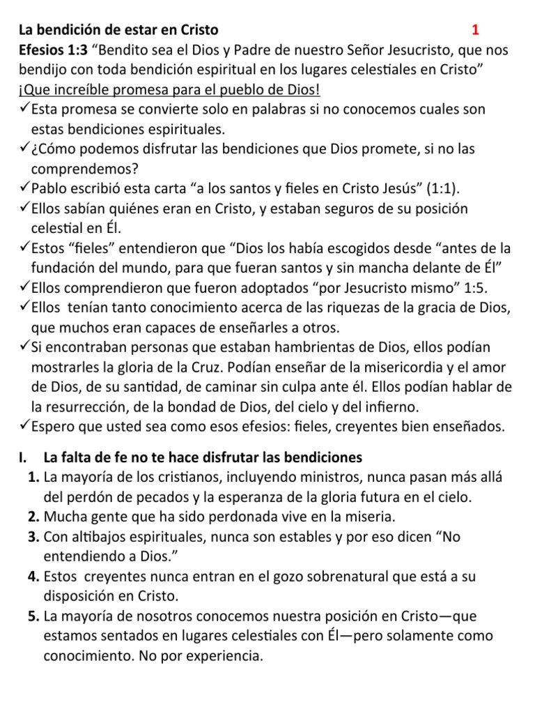 Bendiciones Espirituales en Cristo | PDF | Cristo (título) | Jesús