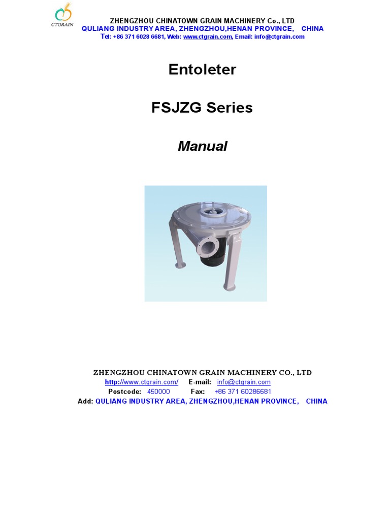 Instruction Manual Entoleter | PDF | Machines | Screw