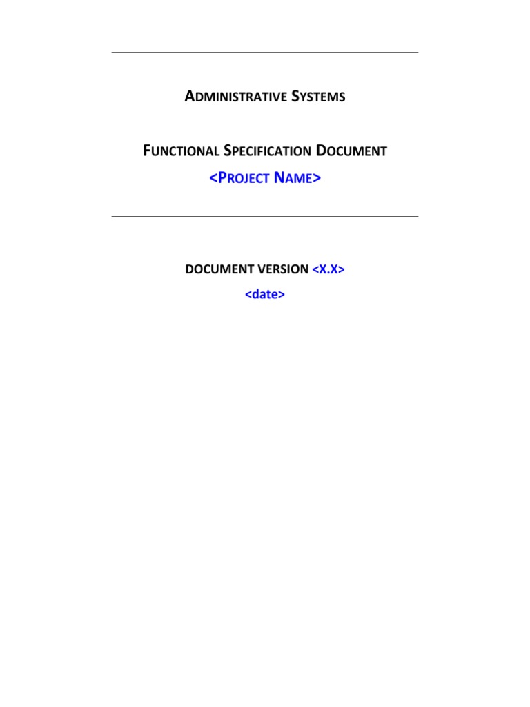 Functional Specification Document Template | PDF | Specification ...
