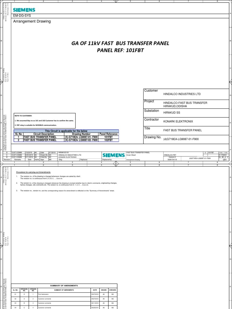 Fast Bus Transfer Panel - Revd - 02072019 | PDF | Electrical ...