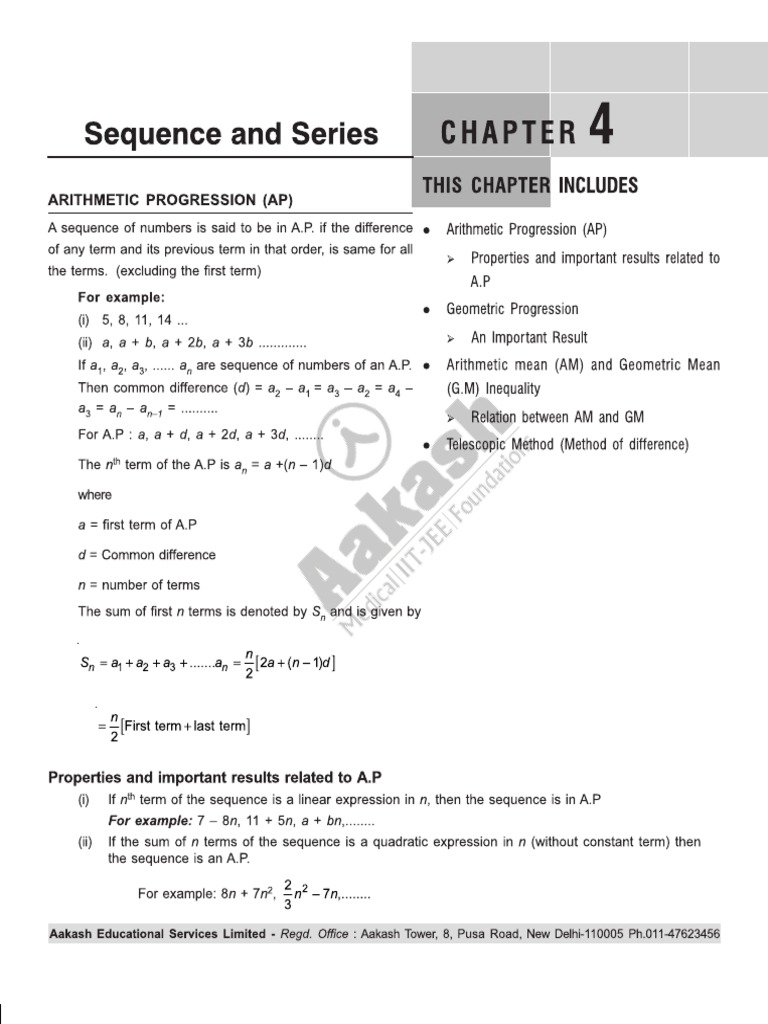4 - Sequence and Series | PDF