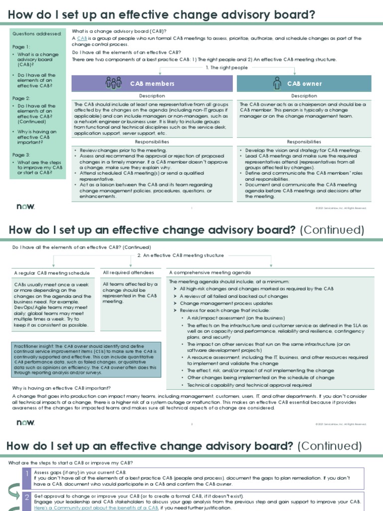 Change Advisory Board Setup | PDF | Risk | Evaluation