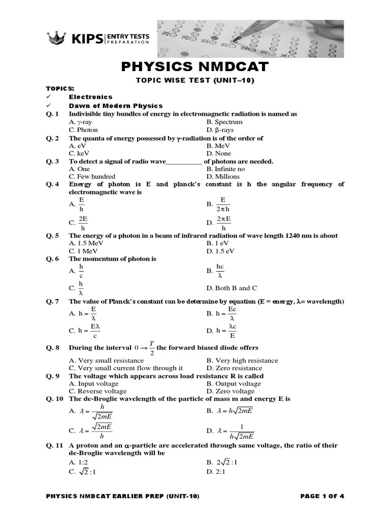 02 Unit-10 (Physics Student Copy) | PDF | Electronvolt | Rectifier