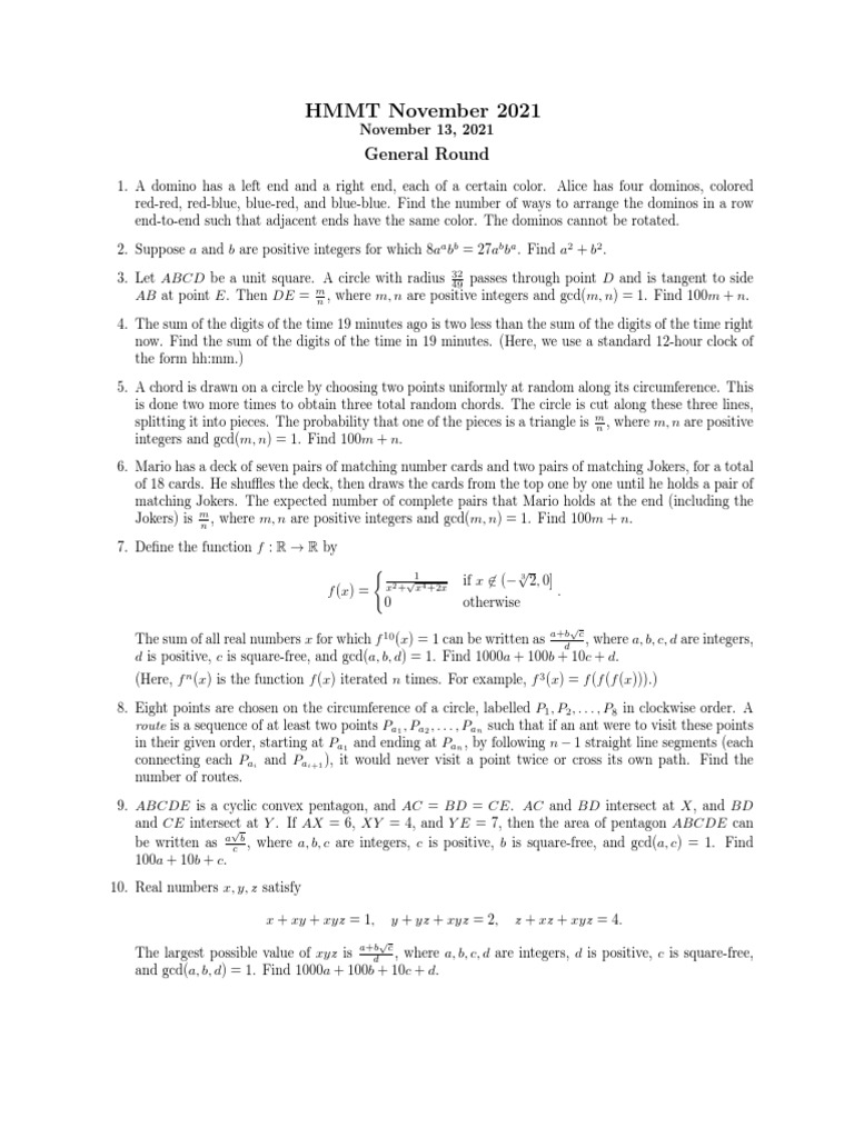 Problems | PDF | Mathematical Concepts | Discrete Mathematics