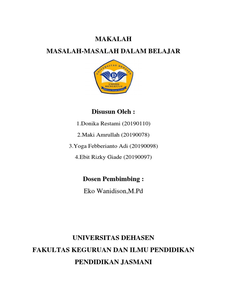 Makalah Masalah-Masalah Belajar | PDF