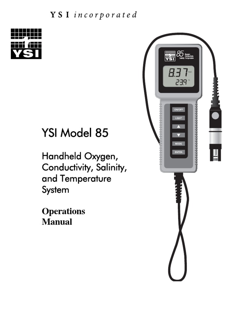 Ysi 85 Do Meter | PDF | Salinity | Calibration