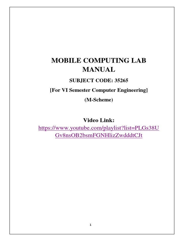 Mobile Computing Lab Manual | PDF | World Wide Web | Internet & Web