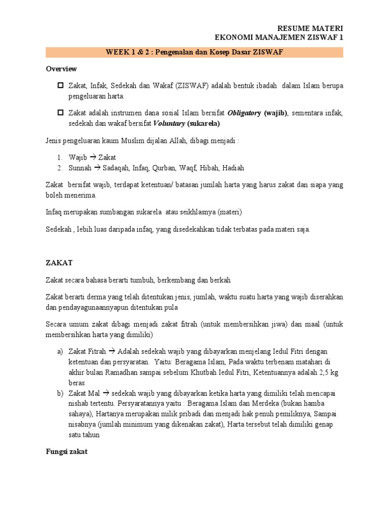 Materi Ziswaf | PDF