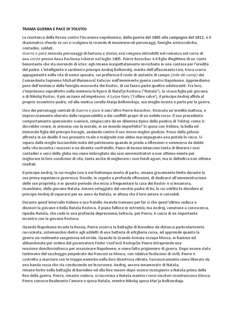 Guerra e Pace Di Tolstoj | PDF