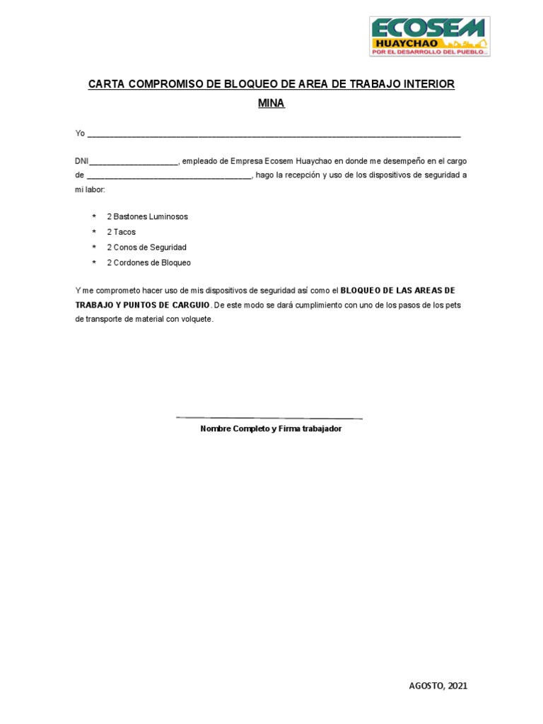 Carta Compromiso EPP 2 | PDF
