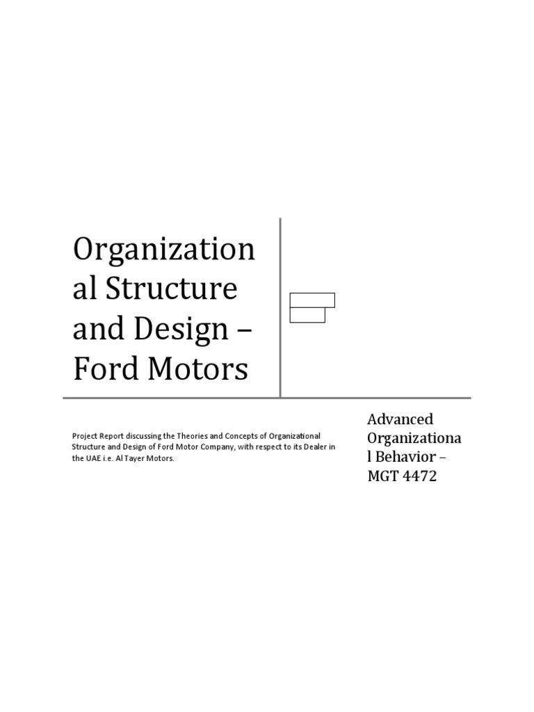Organizational Structure and Design - Ford Motors | PDF | Gulf ...