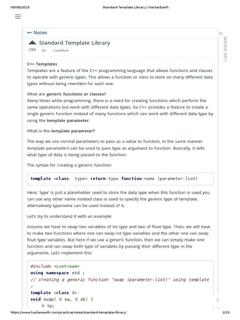 CPP STL Cheat Sheet | PDF | Array Data Structure | C++