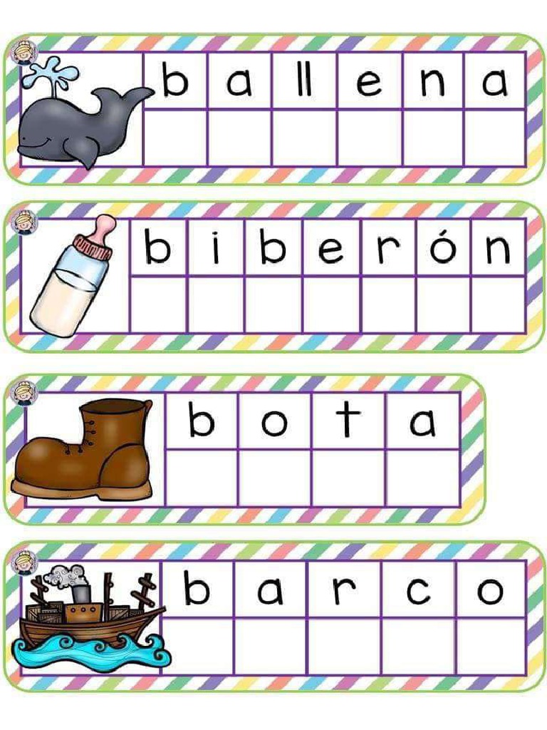 Tarjetas de Lectoescritura Letra B | PDF