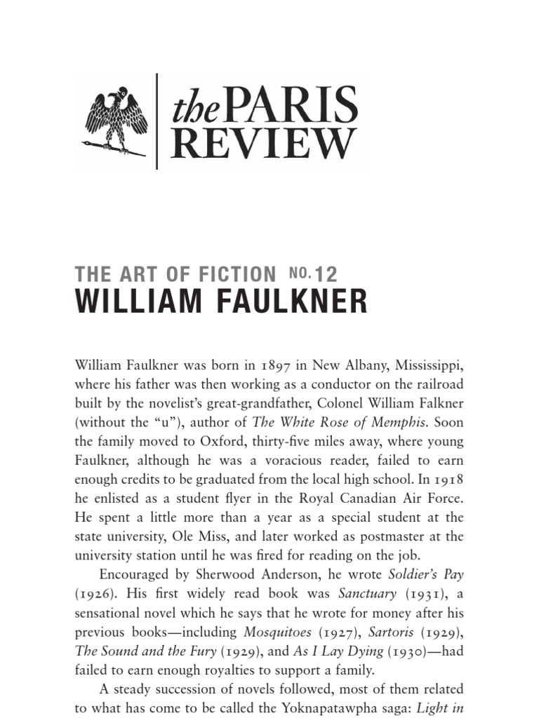 Paris Review - William Faulkner | PDF | Poetry