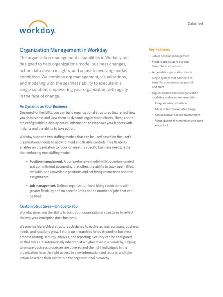Organization Management in Workday Datasheet en Us | PDF ...