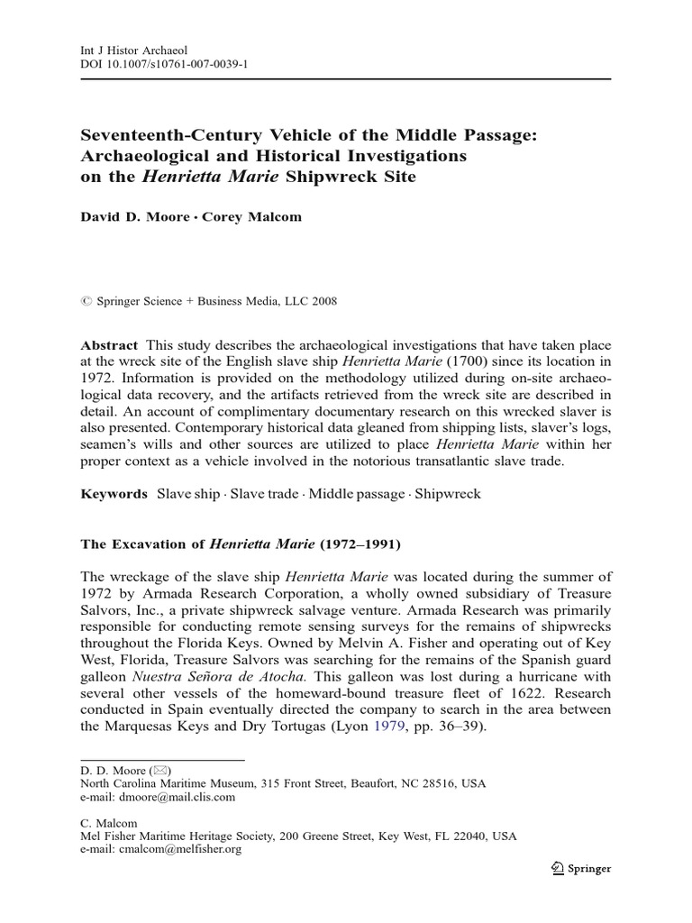 Moore, Malcom - Seventeenth-Century Vehicle of The Middle Passage ...