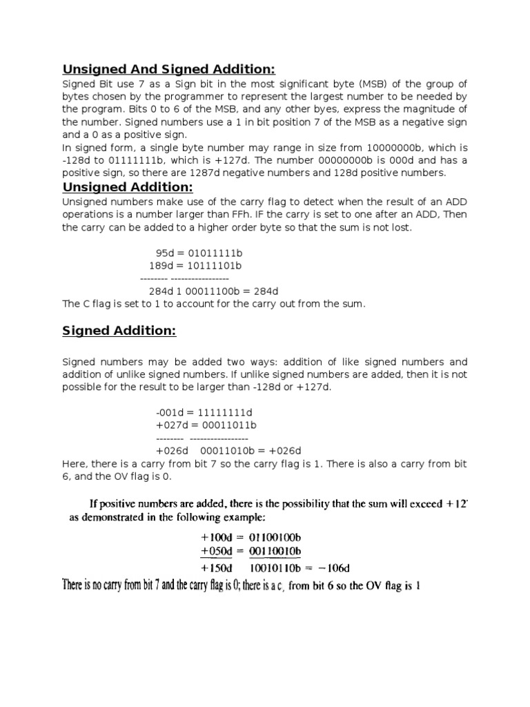 Signed and Unsigned Number Operations | PDF | Finance & Money Management