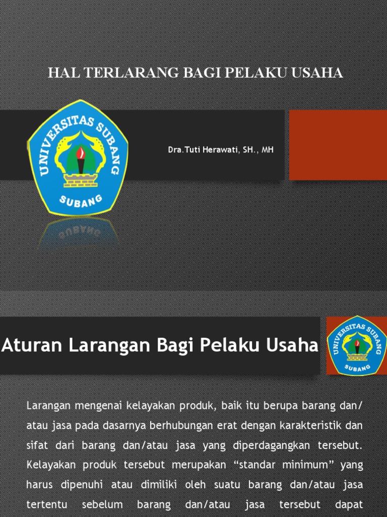 5.larangan Bagi Pelaku Usaha | PDF | Bisnis